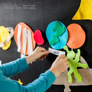 Montessori Activity: Solar System Felt Wall, Montessori Planet Learning ...