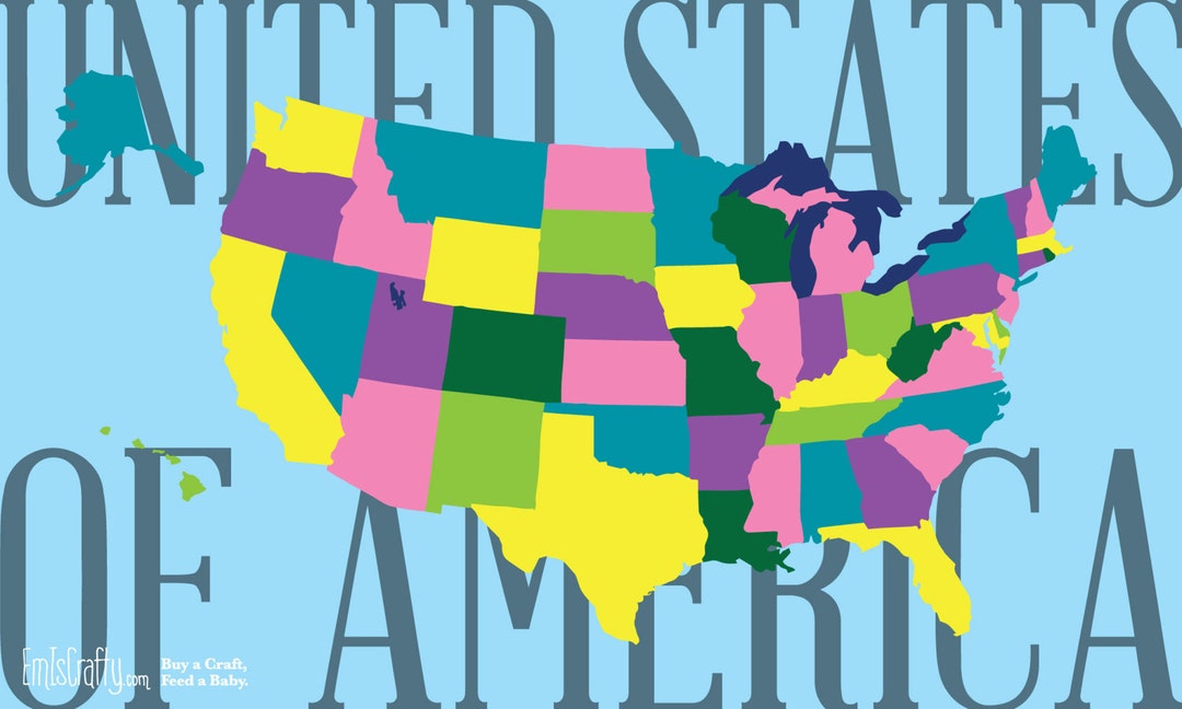 Pattern for United States Montessori Map - Interactive USA Activity for ...