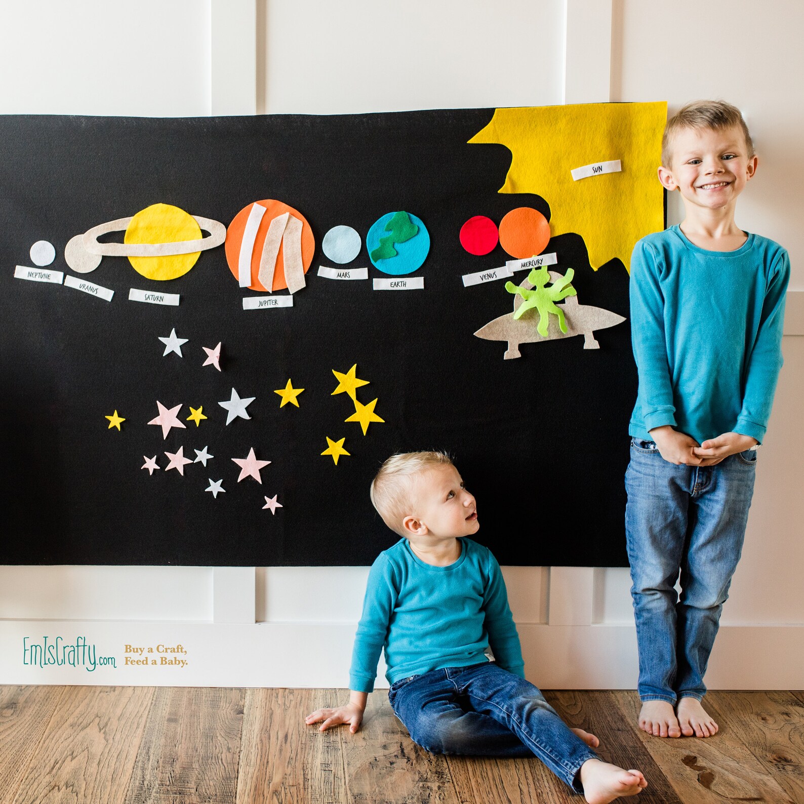 Montessori Activity: Solar System Felt Wall, Montessori Planet Learning ...