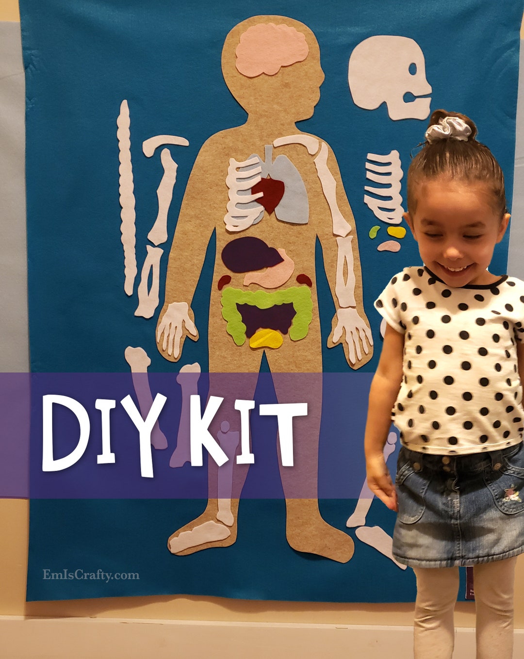 DIY Kit for Body Felt Board // Kids Felt Wall - Montessori // Human ...