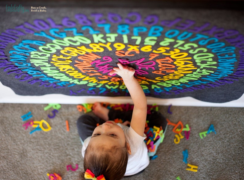 Montessori Rainbow Letters // Felt Alphabet Word Game // Giant | Etsy