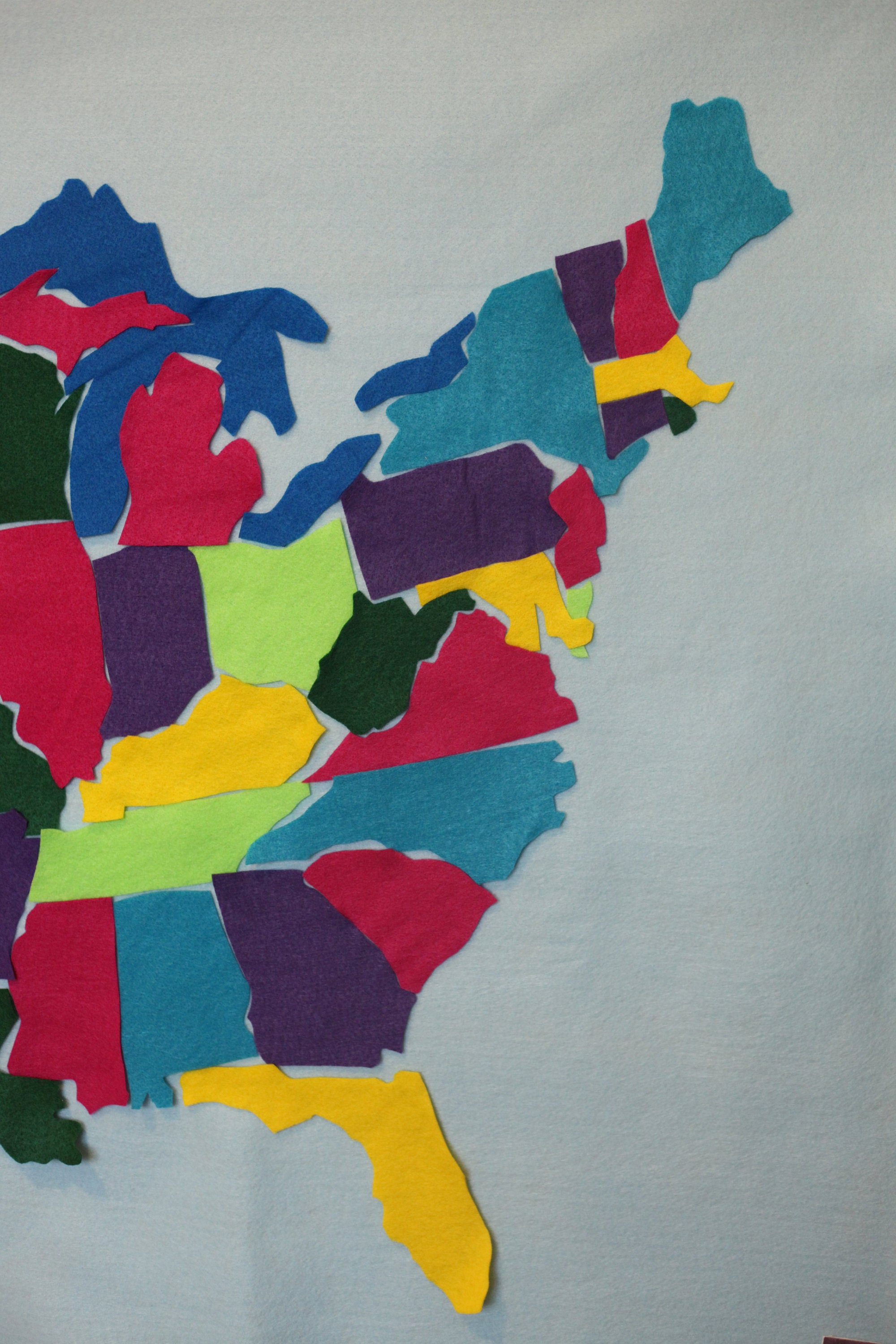 Montessori Kids Felt Map United States // Montessori USA Map | Etsy