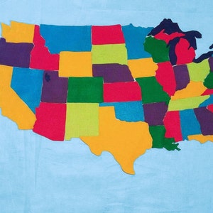 Pattern for United States Montessori Map - Interactive USA Activity for ...