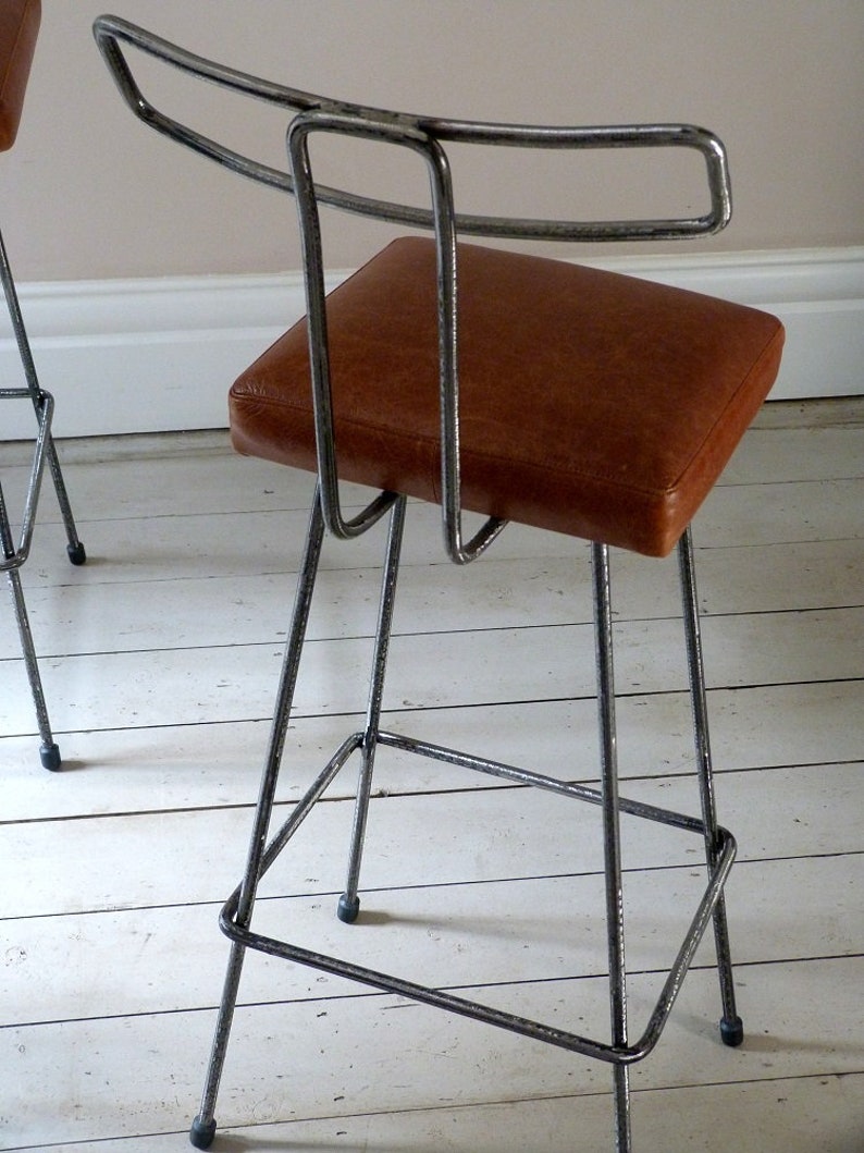 Industrial Leather Bar Stool / Counter Stool - Etsy UK