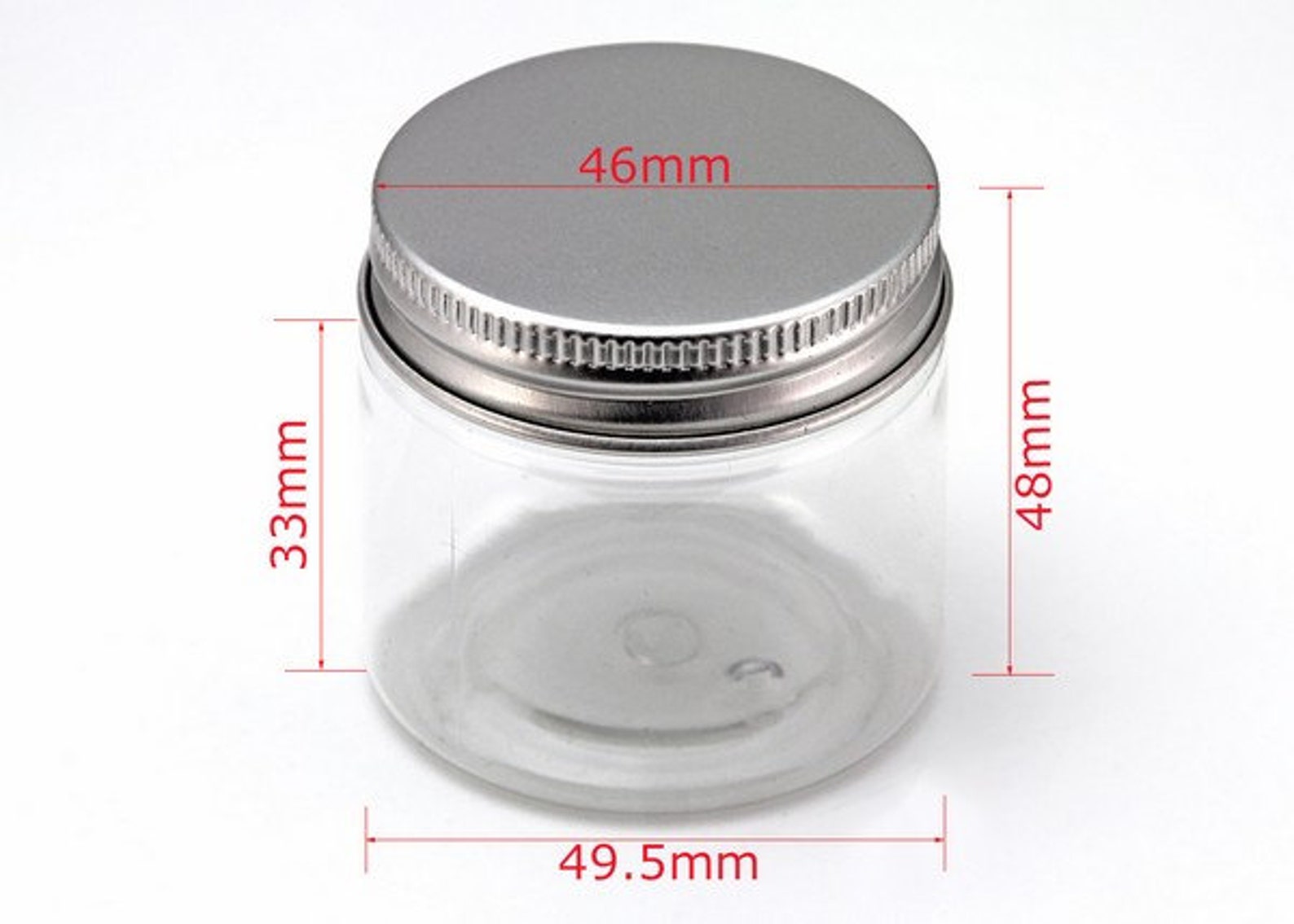 Freeshipping - Empty Clear PET Jars With Aluminum / Plastic Lids 50ml 1 ...