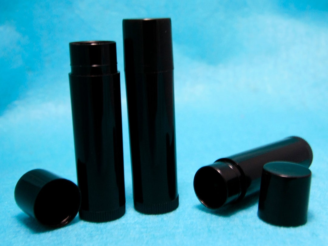 50 Empty LIP BALM Containers (tubes & Caps) Black - Free Shipping! - Etsy