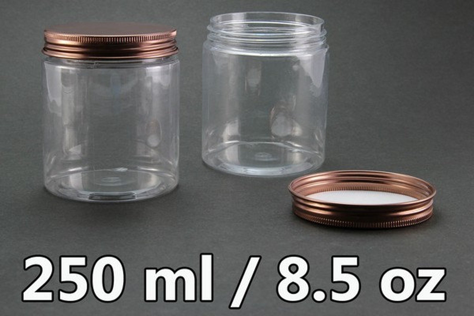 Free Shipping - [pack of 6] Empty PET Jars With Bronze Color Metal Lids ...