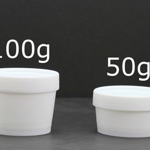 Free Shipping - Empty Plastic Jars Pots Containers 50g / 100g White Black Pink Yellow Green - Etsy