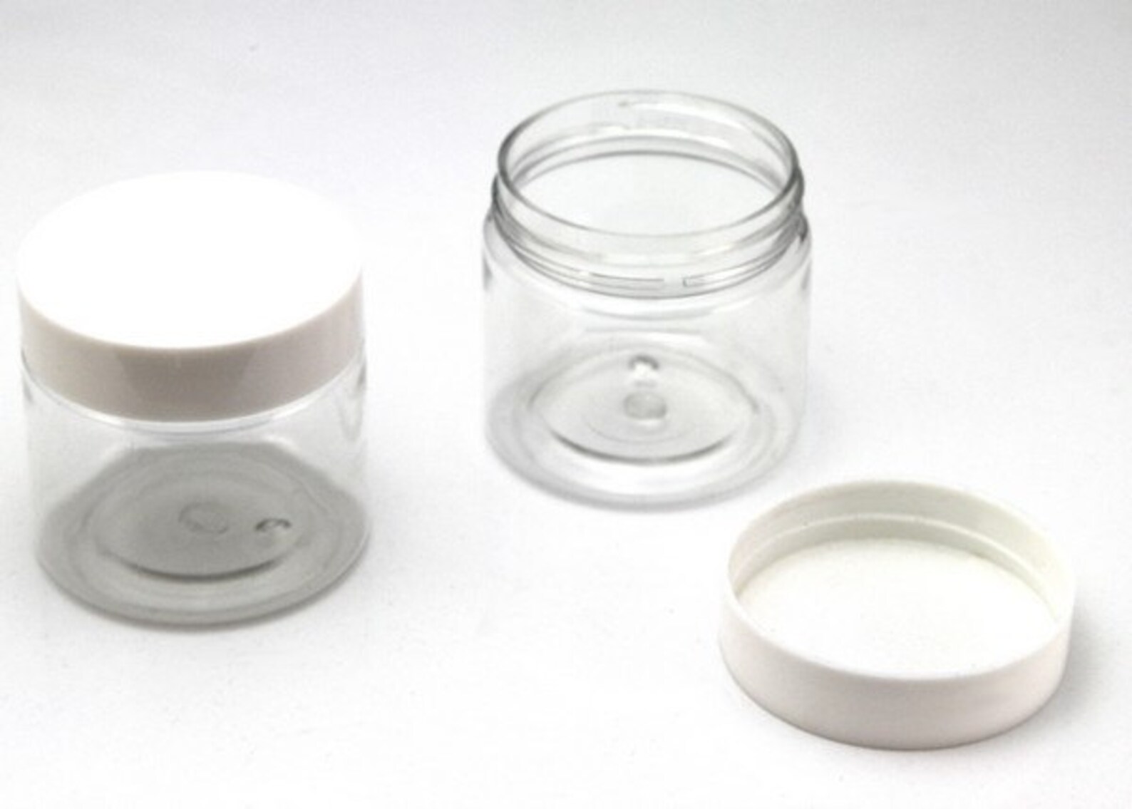 Freeshipping - Empty Clear PET Jars With Aluminum / Plastic Lids 50ml 1 ...