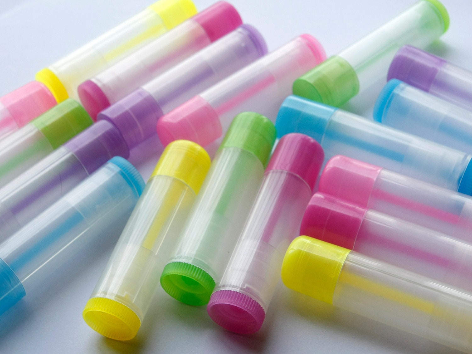 10 Colored Translucent Empty LIP BALM Containers (tubes & Caps) Pick ...