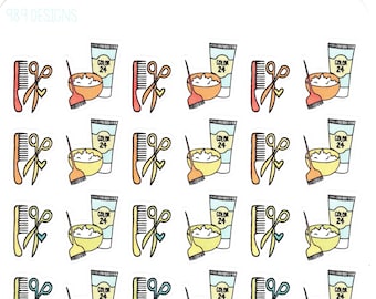 Planner Girl Hair Care Printable Planner Stickers Character - Etsy