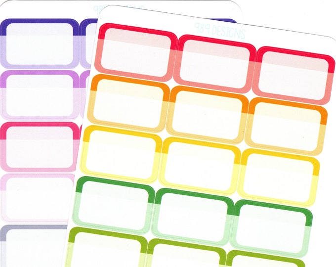 Squared Rainbow Perfect Boxes Planner Stickers Box Stickers Bright ...