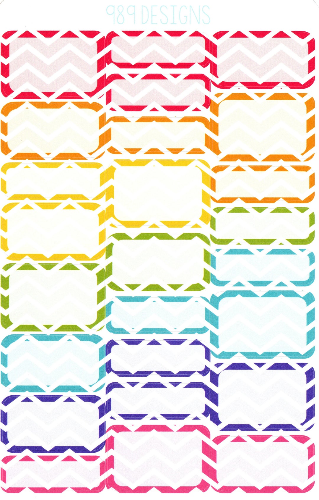 Chevron Rainbow Mixed Box Stickers - Planner Stickers - Rainbow Sticker ...