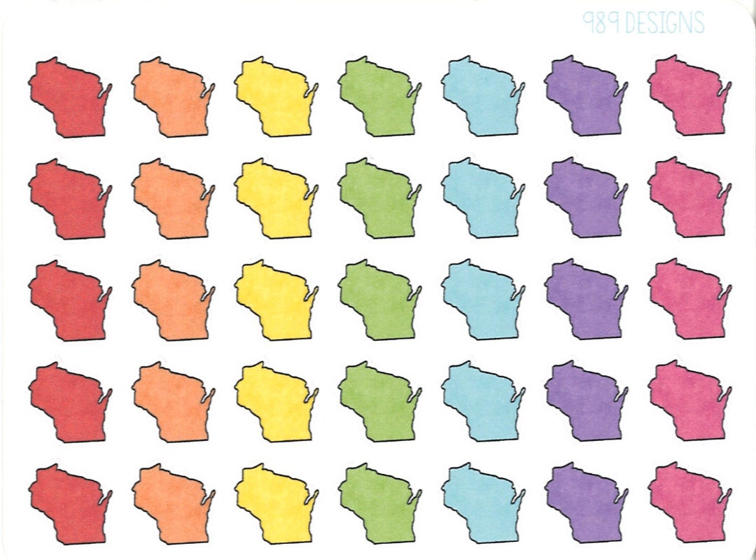 Wisconsin Stickers - Planner Stickers - USA Stickers - State Stickers ...