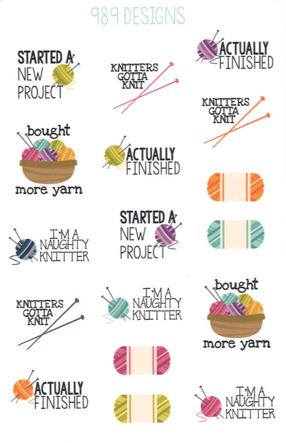 Knitting Stickers Planner Stickers | Etsy