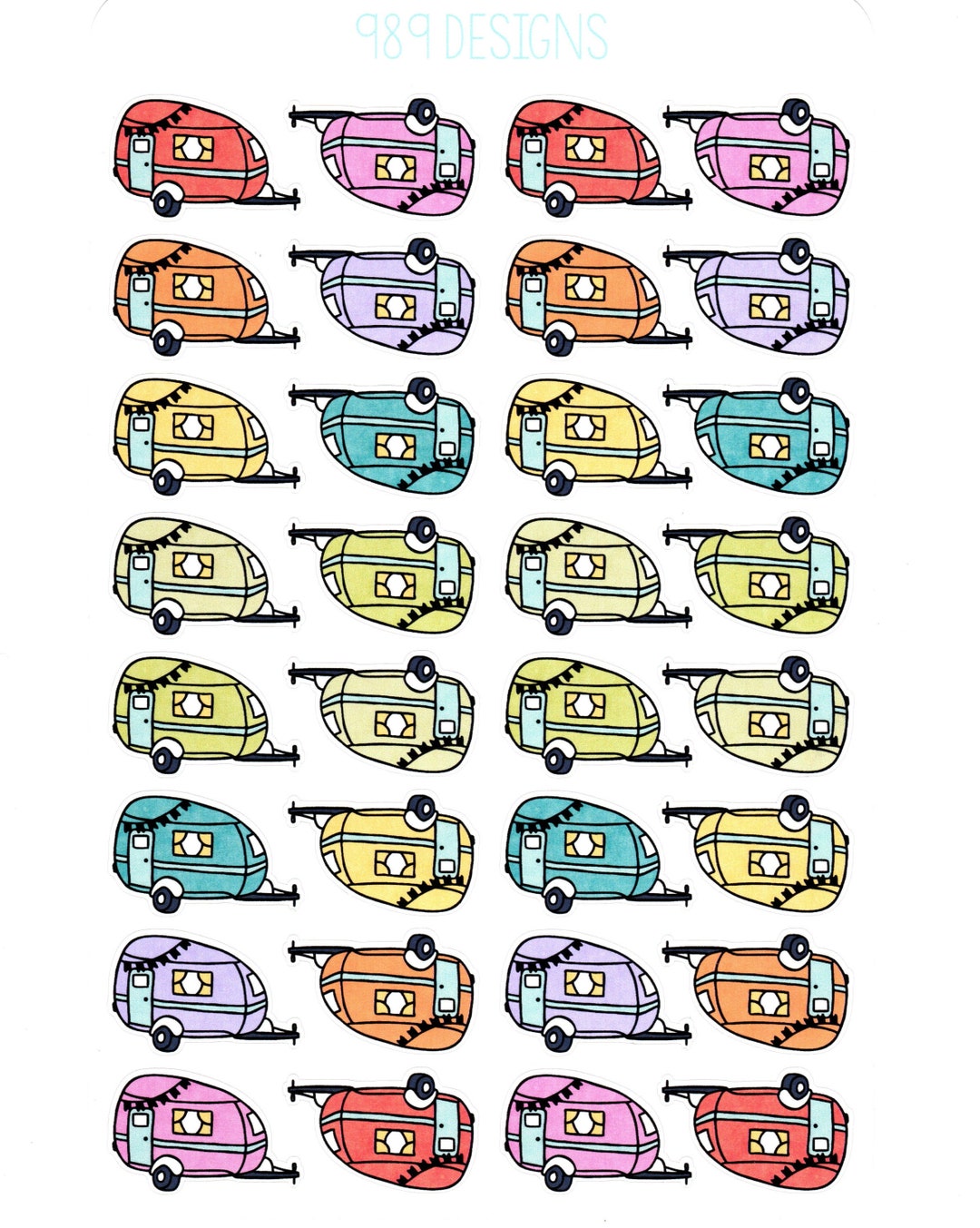 Vintage Campers - Planner Stickers - Camping Planner Stickers ...
