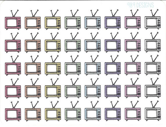 Televisions Stickers in Pastel Colors Planner Stickers | Etsy