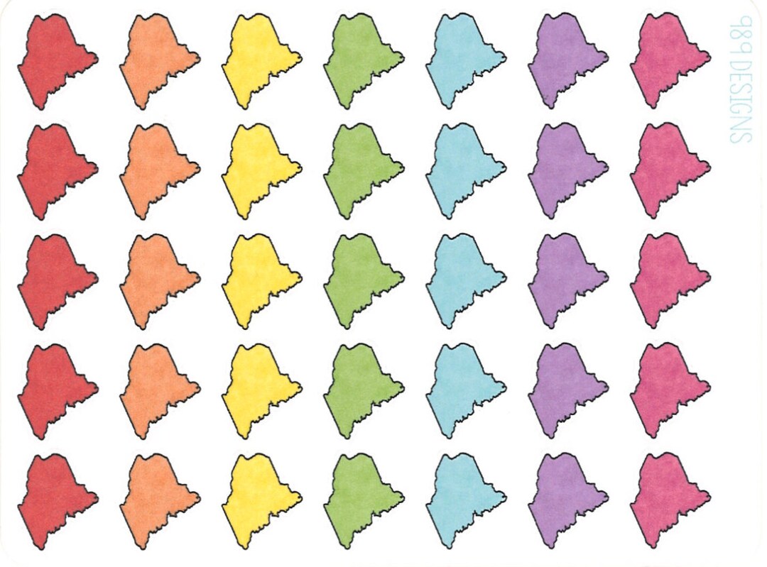 Maine Stickers - Planner Stickers - USA Stickers - State Stickers ...