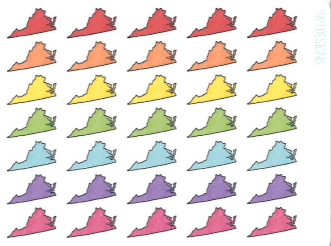 Virginia Stickers - Planner Stickers - USA Stickers - State Stickers ...