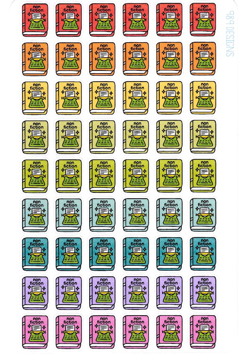 Non-fiction Genre Stickers - Planner Stickers - Genre Stickers - Book ...