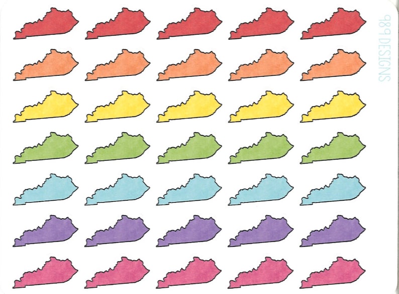 Kentucky Stickers - Planner Stickers - USA Stickers - State Stickers ...