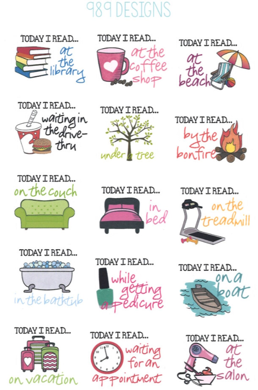 Today I Read... ||planner Stickers - Etsy
