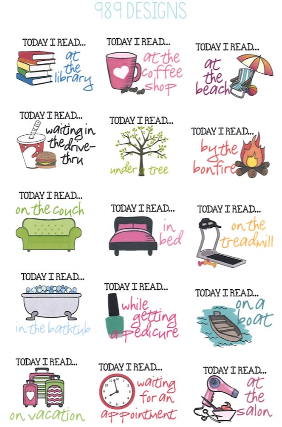 Today I Read... Planner Stickers | Etsy