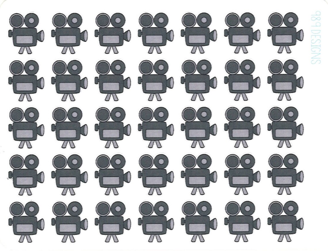 Movie Camera Stickers || Planner Stickers - Etsy