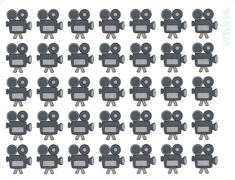 Movie Camera Stickers || Planner Stickers - Etsy