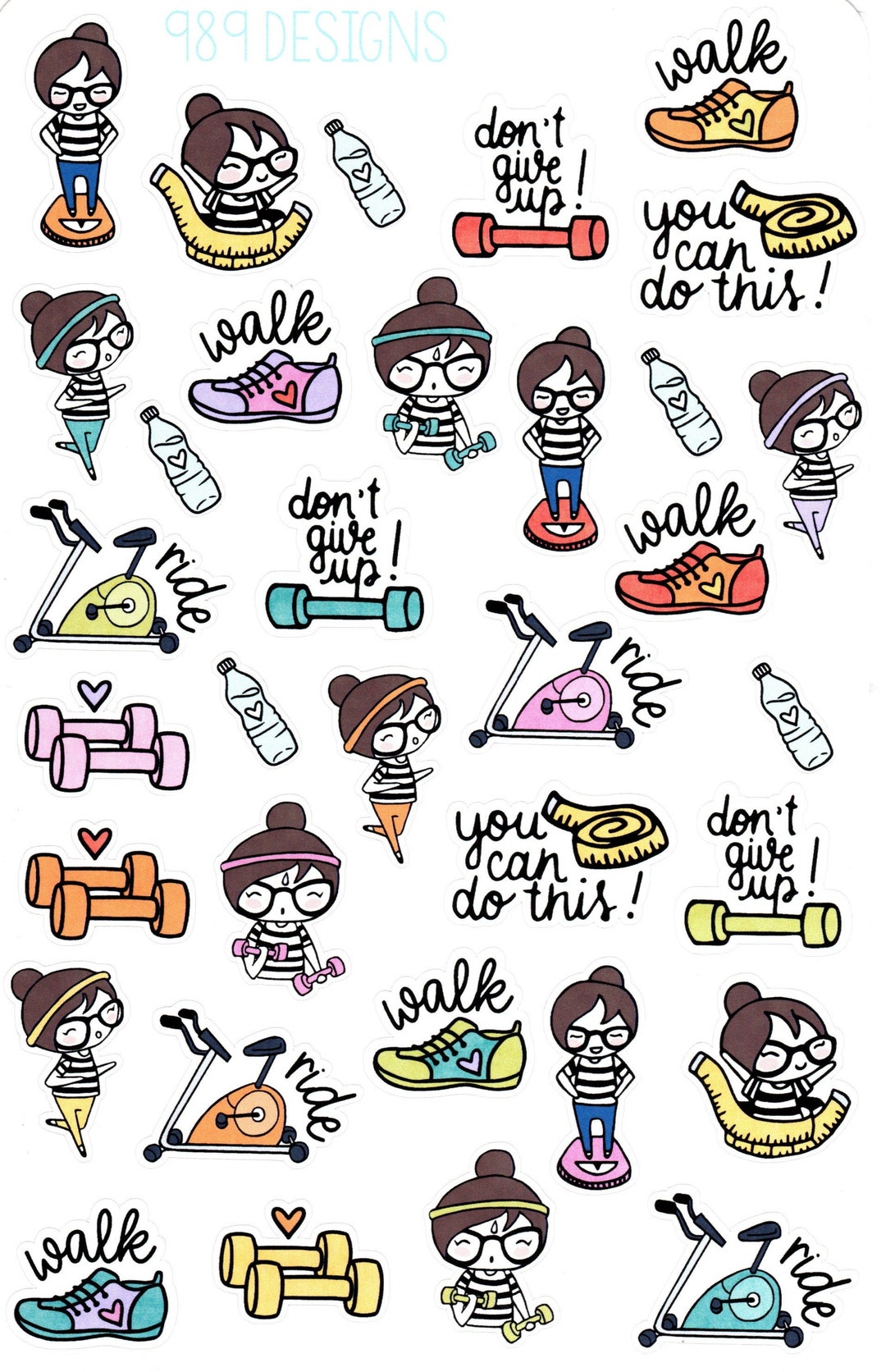 Lu's Workout - Planner Stickers - Workout Stickers- Health Stickers ...