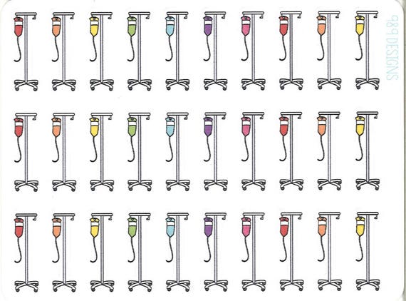 I.V. Pole/infusion Stickers Planner Stickers Health - Etsy
