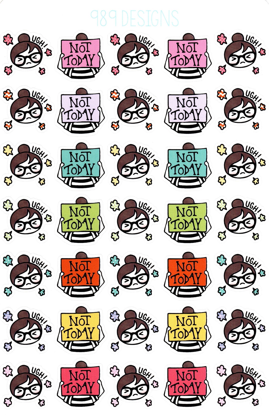 Lu Says "not Today" - Planner Stickers - Day Stickers - Attitude ...