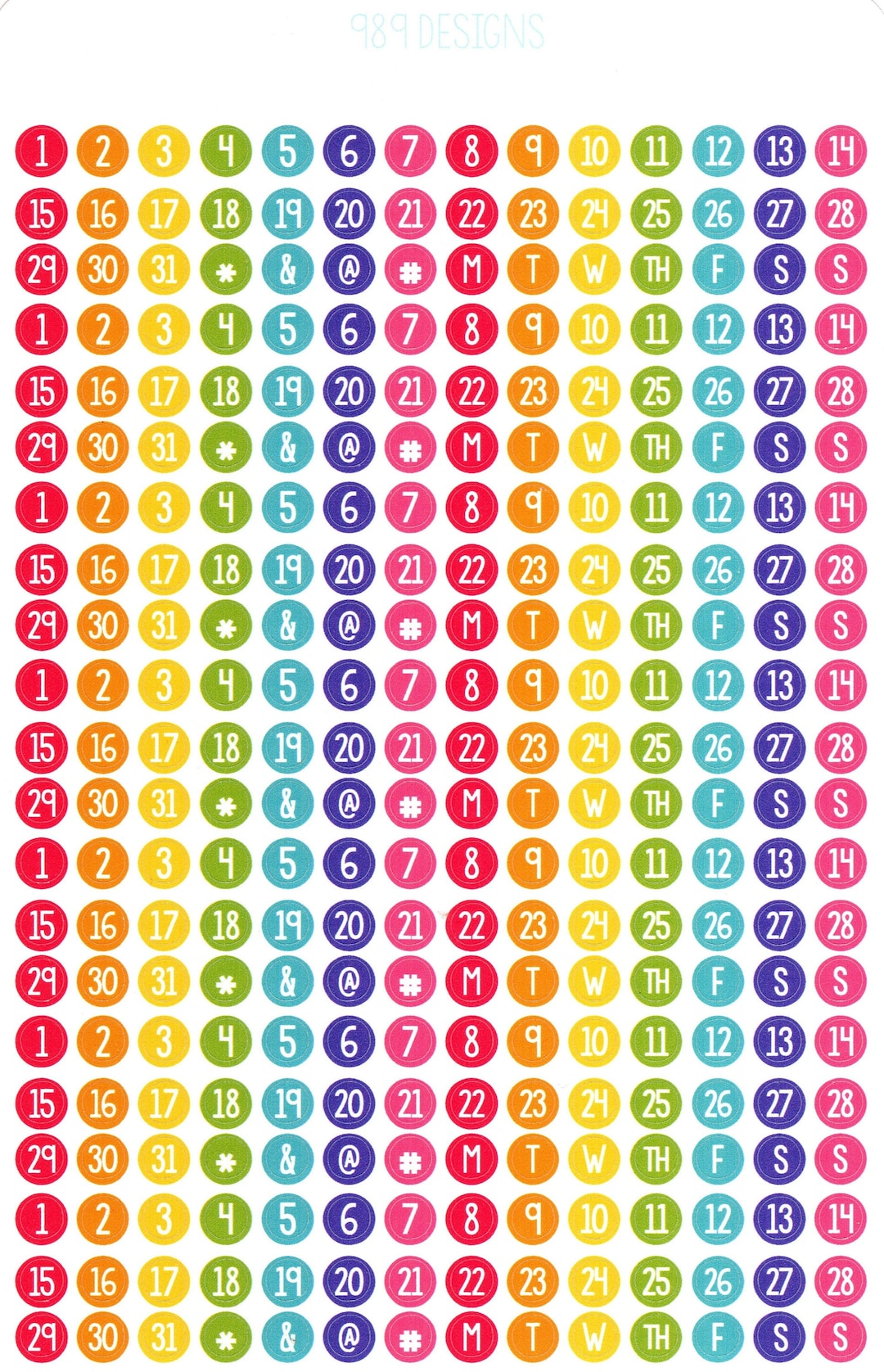 Mini Number Circles (1-31) || Planner Stickers - Etsy