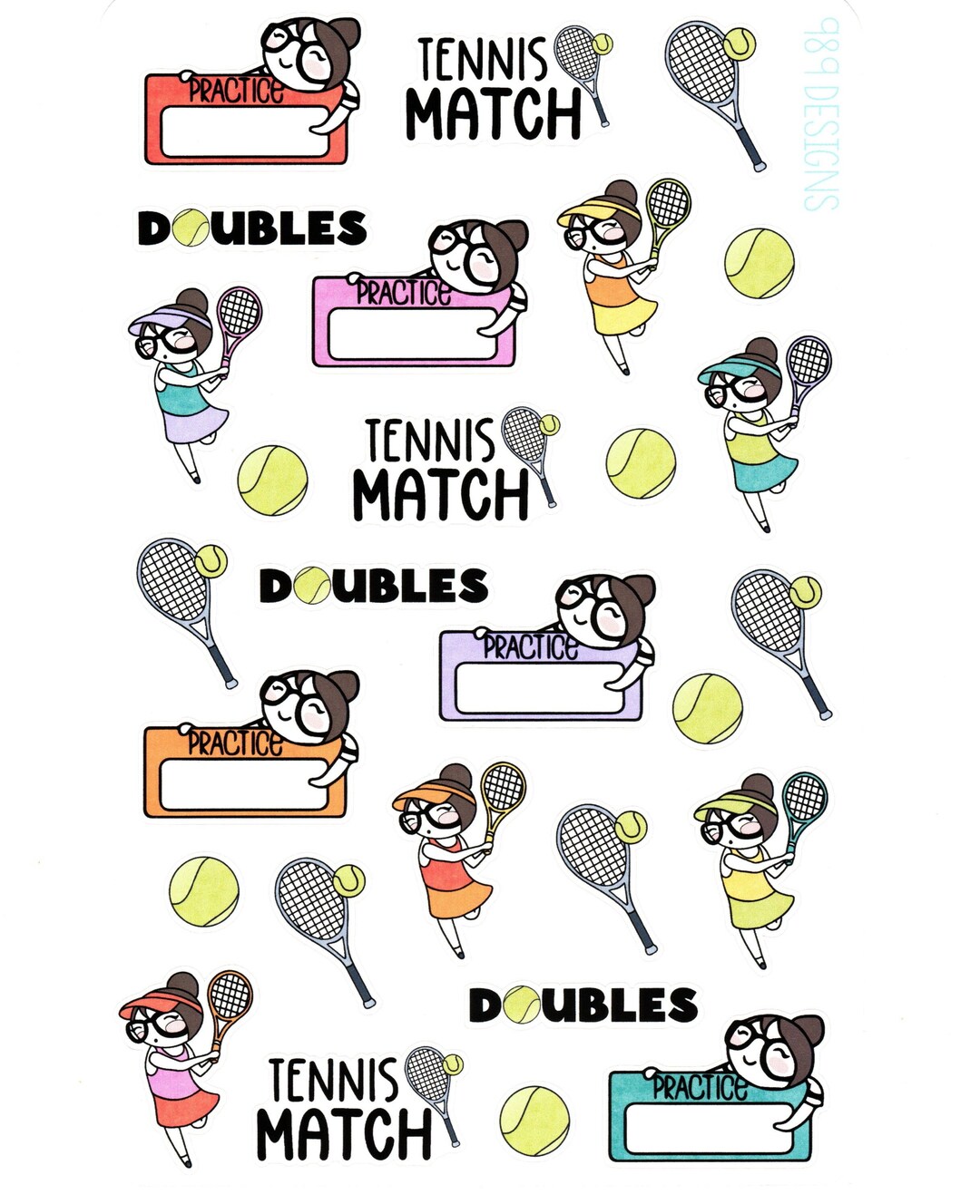 Lu Plays... Tennis - Planner Stickers - Tennis Planner Stickers ...