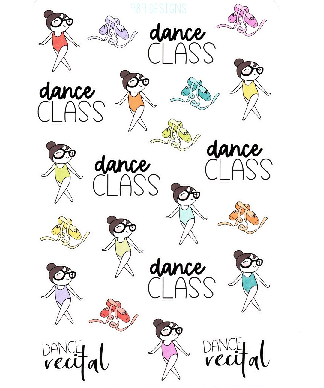 Lu Takes Dance - Planner Stickers - Dance Planner Stickers - Ballet ...