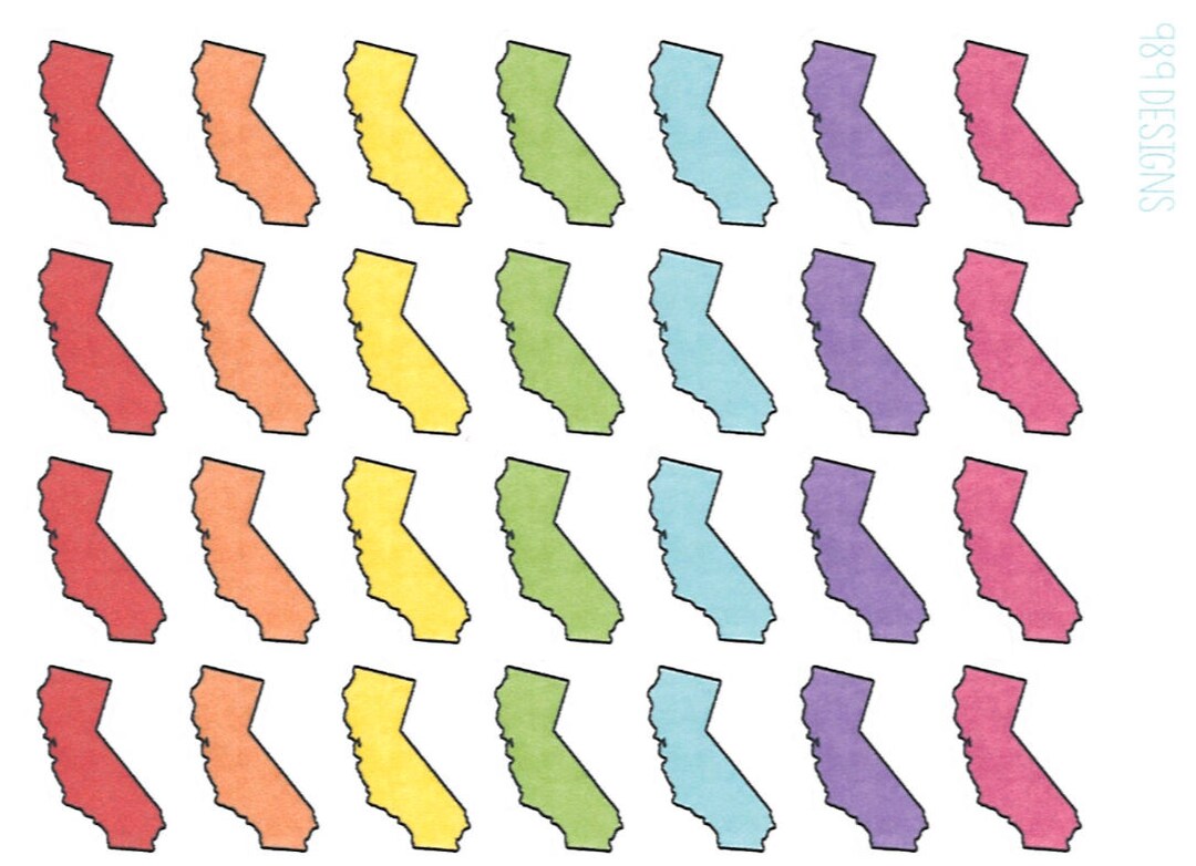 California Stickers - Planner Stickers - USA Stickers - State Stickers ...