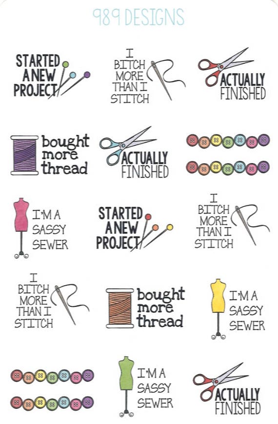 Sewing Stickers Planner Stickers | Etsy