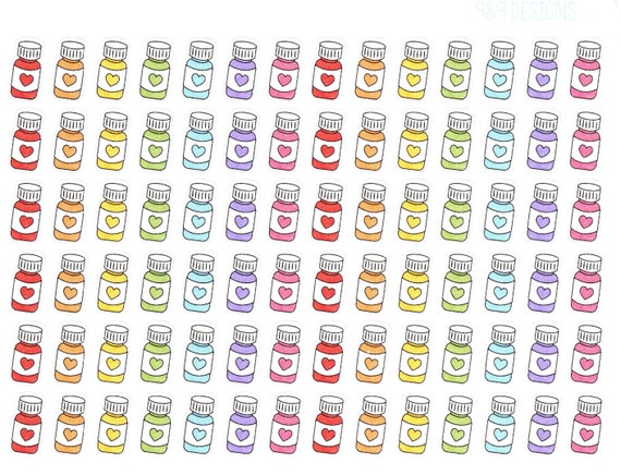 Pill Bottle Stickers rainbow Planner Stickers Medicine - Etsy