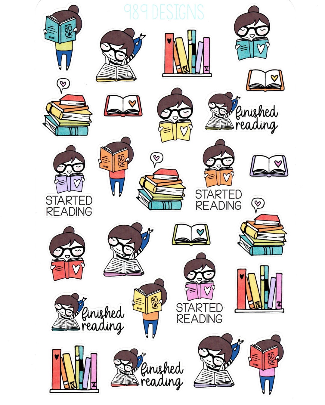 Lu Loves Books - Planner Stickers - Reading Planner Stickers - Reading ...