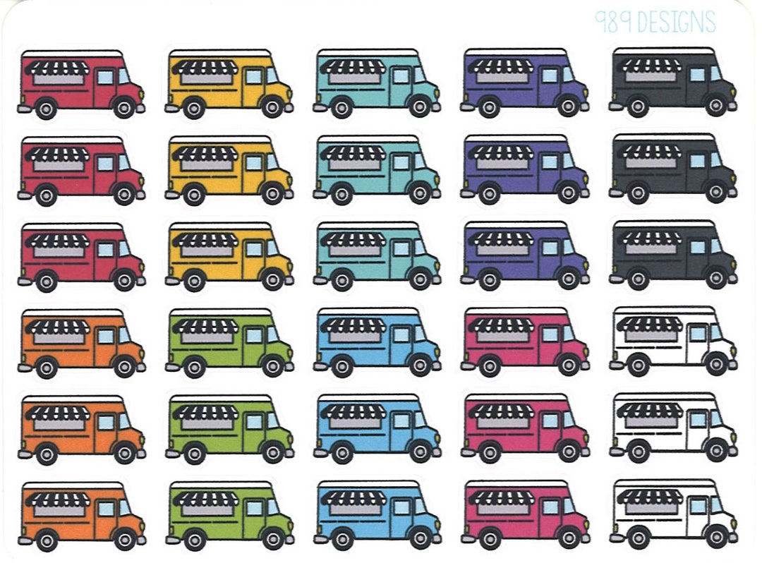 Food Truck Stickers - Planner Stickers - Food Stickers - Food Trucks ...