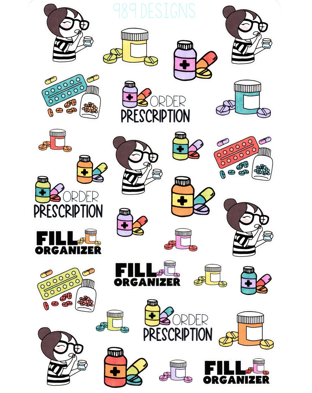 Lu Takes Medication - Planner Stickers - Medication Planner Stickers ...