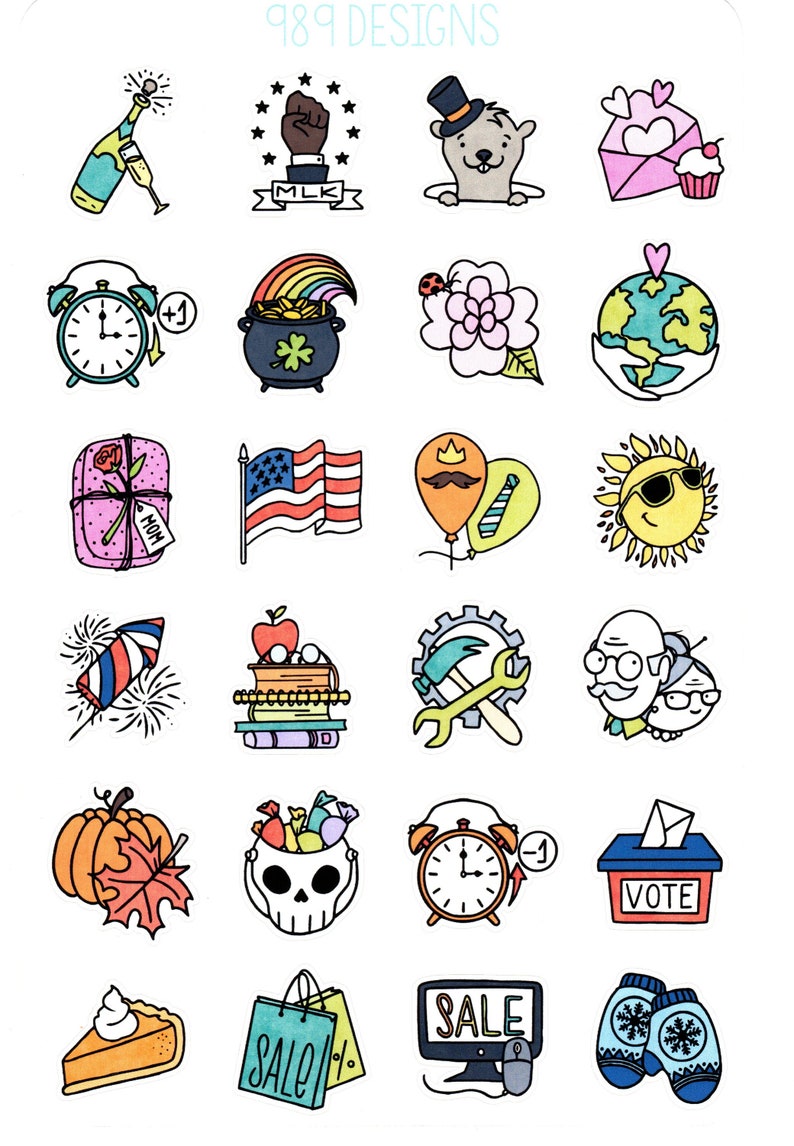Special Day Calendar Icons - Planner Stickers- Holidays - Icons - Etsy