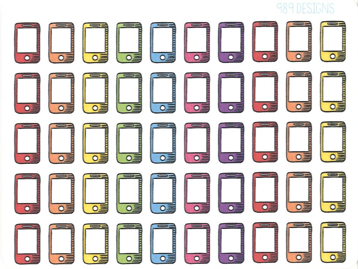 Cell Phone Icon || Planner Stickers - Etsy