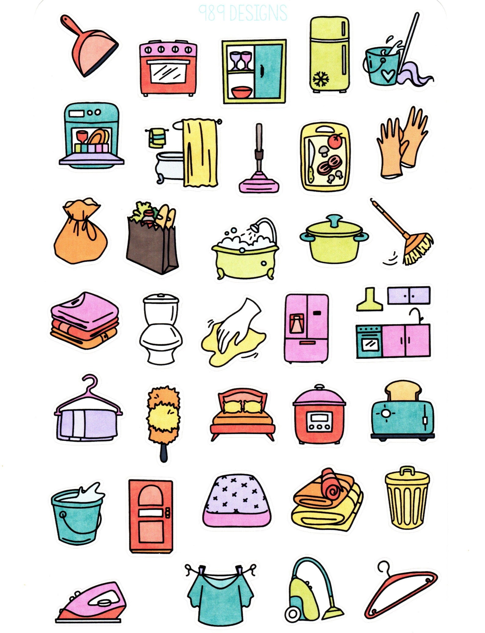 Chore Icons - Planner Stickers- Household Planner Stickers - Chore ...
