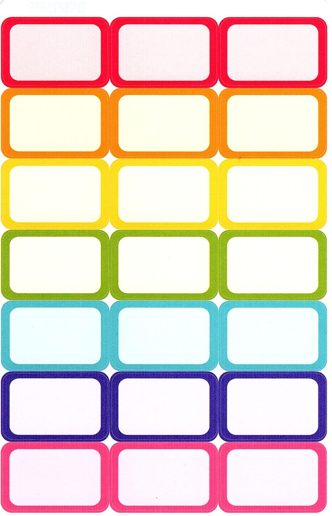Solid Color Rainbow Half Boxes (7 Colors) - Planner Stickers - Half ...