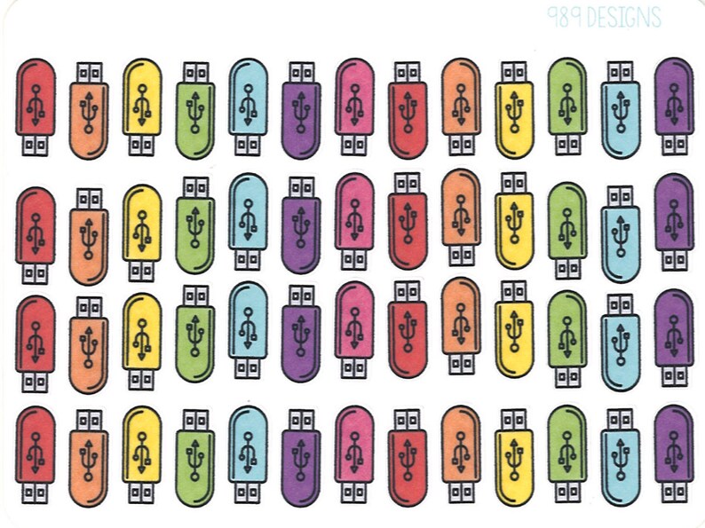 USB Icons Planner Stickers | Etsy