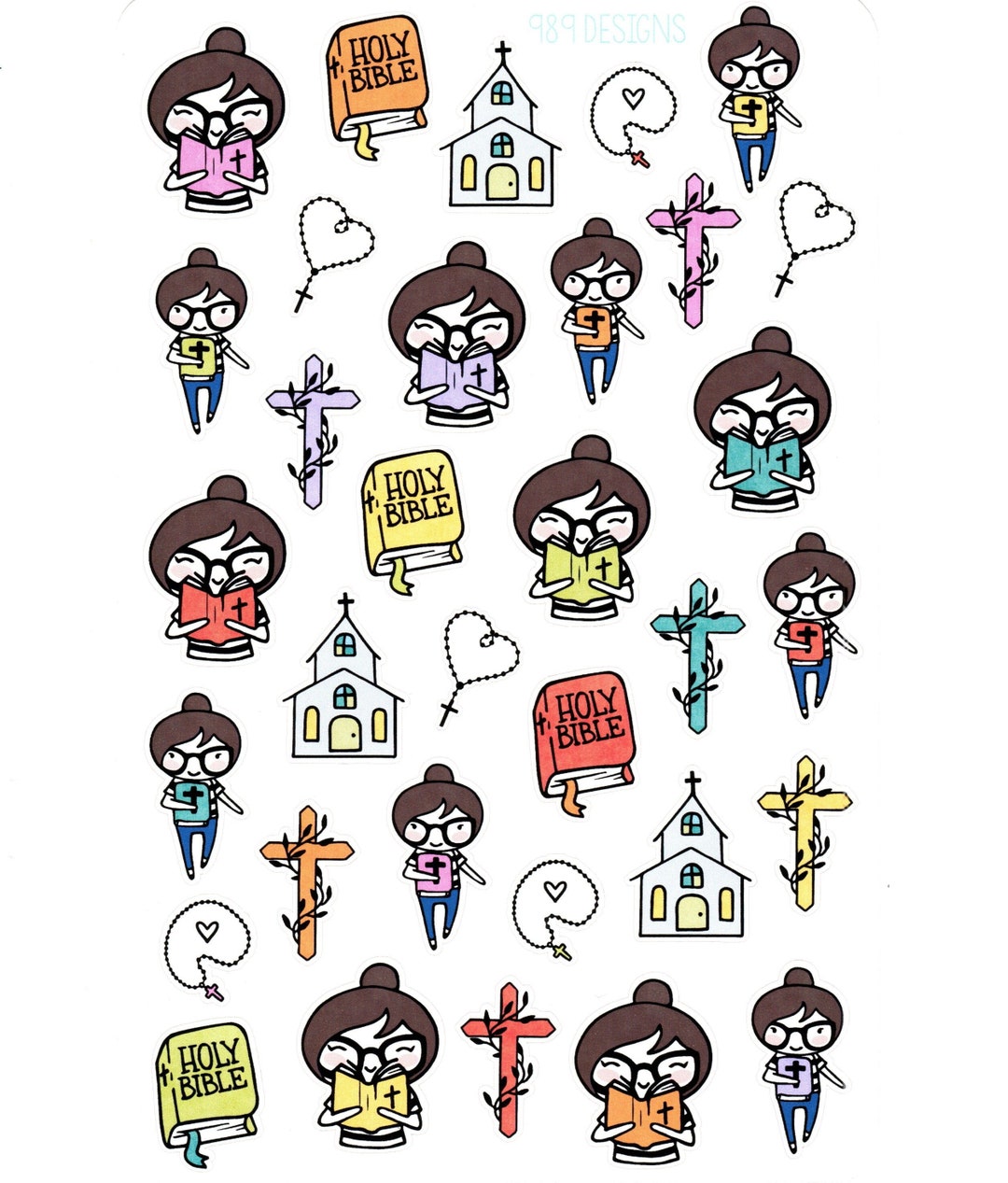 Lu's Bible Study - Planner Stickers - Sunday School Stickers - Church ...