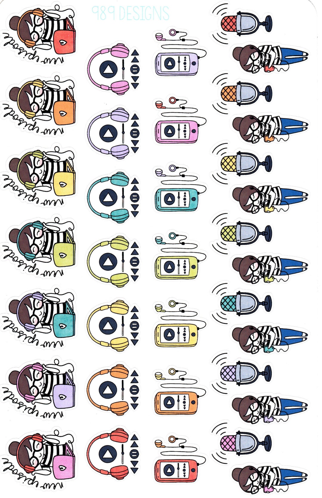 Lu Listens to Podcasts- Planner Stickers - Podcast Planner Stickers ...
