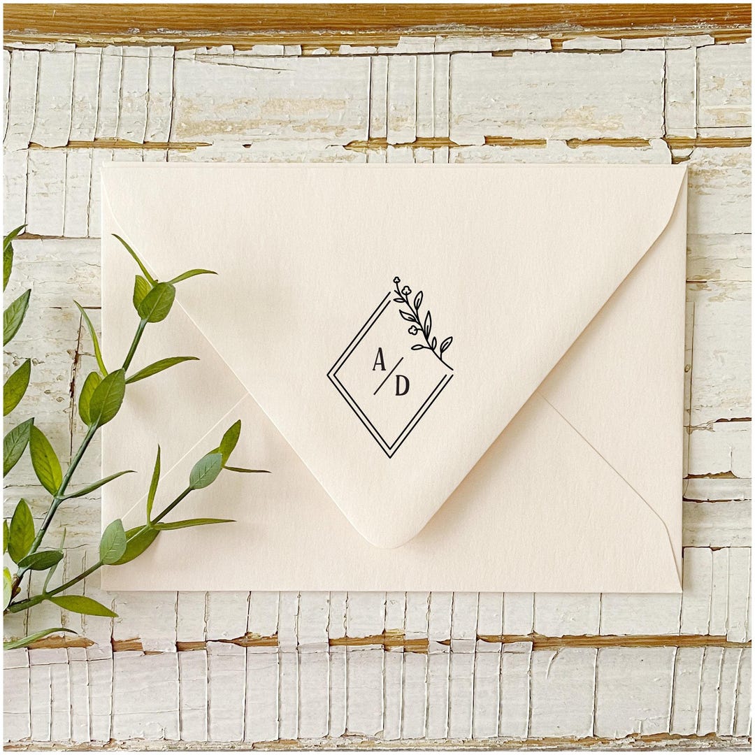 Modern Triangle Wedding Logo Stamp. - Etsy