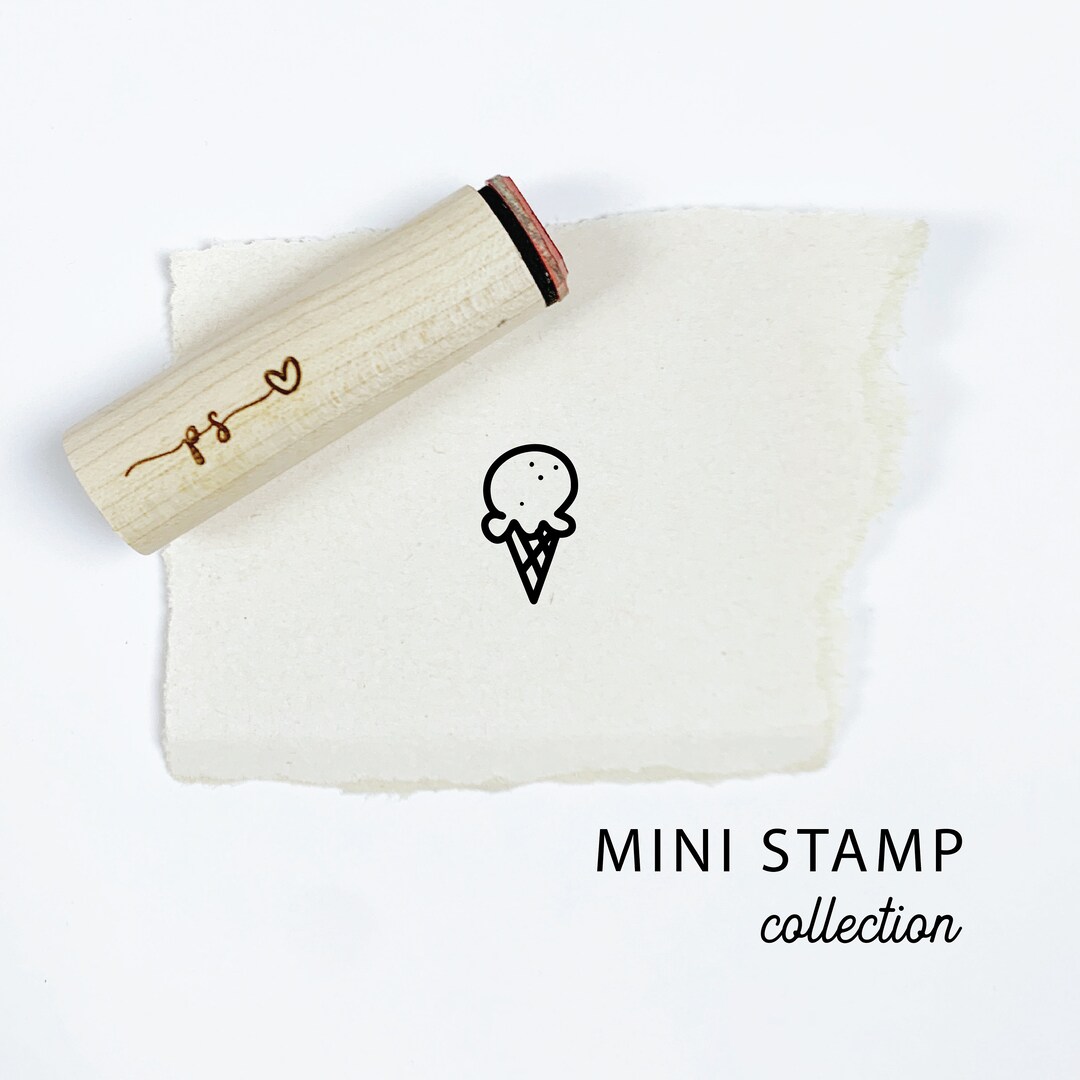 Mini ICE CREAM CONE Stamp. Rubber Planner Stamp. Bujo Bullet Journaling ...